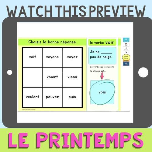 Le verbe VOIR au présent de l’indicatif | French Verbs Image Reveal ...