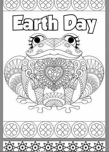 EARTH DAY Mindful Coloring Pages and Matching Bookmarks by TechLitTeach