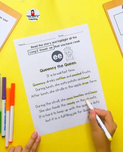 Long Vowel E Reading Comprehension Passage by The Joy in Teaching