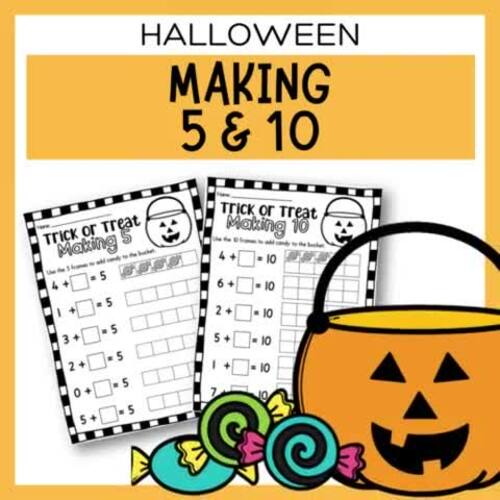 Halloween Math Worksheets | Friends of 10 & 5 | Making 10 & Making 5