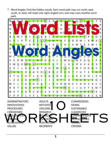 Word Angles Exploration: 10 Captivating Worksheets for Vocabulary #toast23