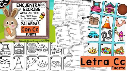 Spanish Write the Room Letter Cc Fuerte | Bilingual Kindergarten ...