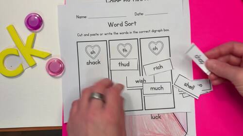 Valentine's Day Literacy Phonics Digraph Worksheets & Games K, 1st, 2nd ...
