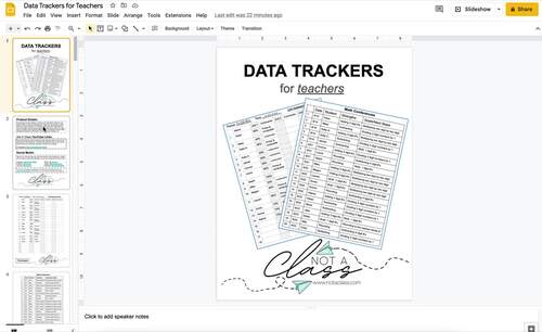 Data Trackers for Teachers - Organize your teacher data binder | Editable