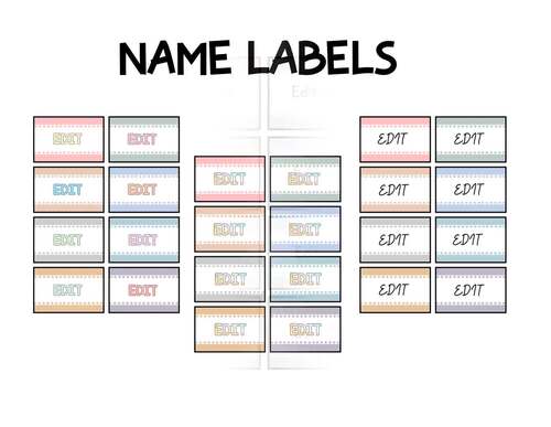 Printable Boho Name Labels. Book Bin Labels, Name Plates, Name Posters