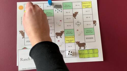 Farm Themed Division Math Game by One Canadian Goose | TPT