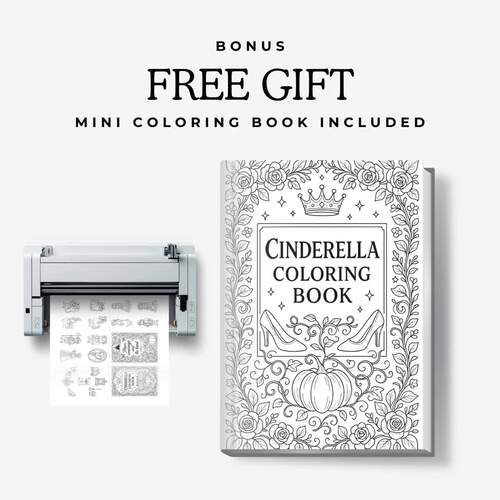 Cinderella Classic Children Story Clipart & Mini Coloring Book version