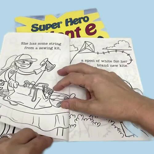 Super Hero Silent e Coloring Book Reader CVCe CVC by STEMHAX | TPT
