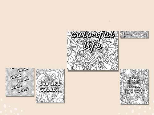 Positive Affirmation Coloring Pages, 32 Pages, Mental Health, Self Esteem