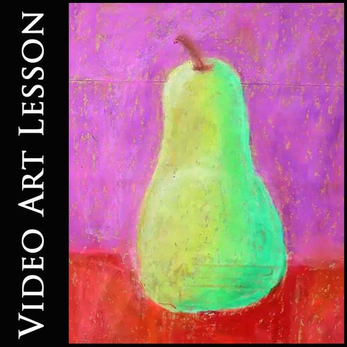 OIL PASTELS Art Lesson | EASY Drawing & Painting a PEAR Still Life