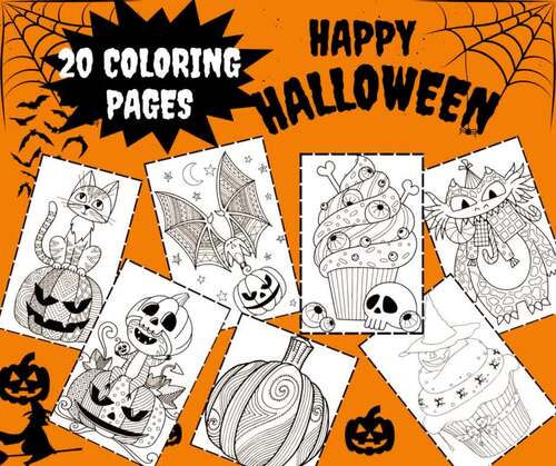 "Spooktacular Halloween Coloring Pages: 20 Ghoulish Designs for a ...