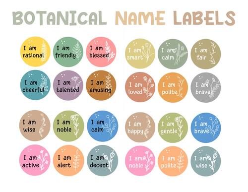Printable Boho Botanical Positive Student Affirmation Station Labels ...