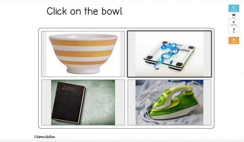 Identifying Named Objects in Activities of Daily Living Speech Boom Cards™