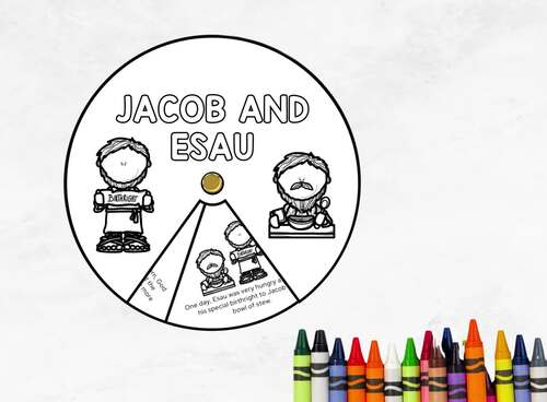 Jacob and Esau Bible Story Spinning Wheel Craft - Sunday School ...
