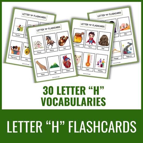 Letter "H" Vocabulary Flashcards | Interactive Alphabet Cards For Early ...