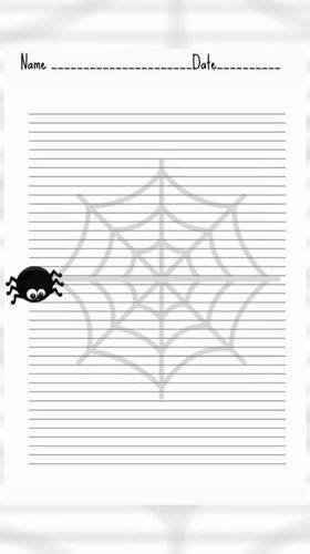 Spiders Writing Paper - Lined Paper - Spiders Theme with Easel Activity