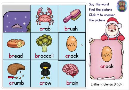 Christmas Articulation Games R BLENDS Boom Cards by Funny Owl | TPT