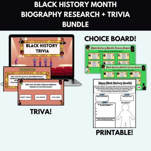 Black History Month Trivia + Biography Research Reading Passages Middle ...