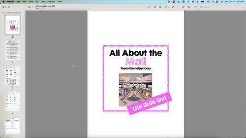Shopping & Mall-Themed Life Skills Unit by The Autism Helper | TPT