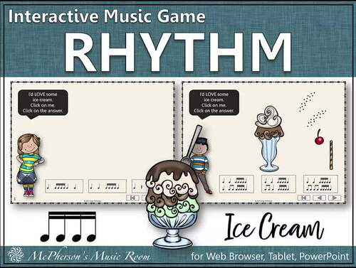 Interactive Rhythm Game for Elementary Music Sixteenth Notes {Ice Cream}