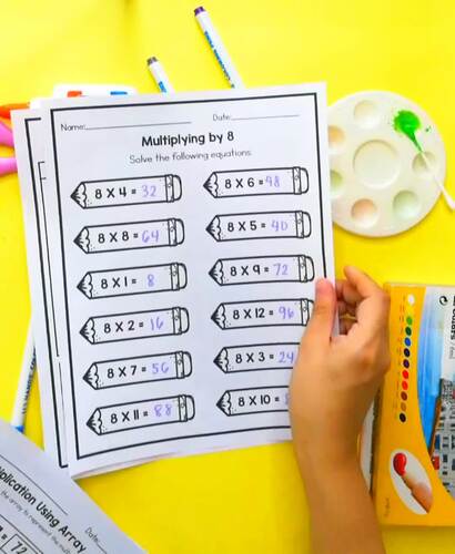 Multiplication 8 Times Table Worksheet by The Joy in Teaching | TPT