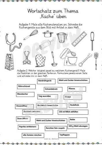Deutsch/ German: vocabulary recipes /printables by Blattwerk | TPT