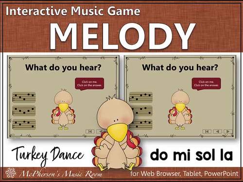 Thanksgiving Music Activity Solfege Music Game Do Mi Sol La {Turkey Dance}