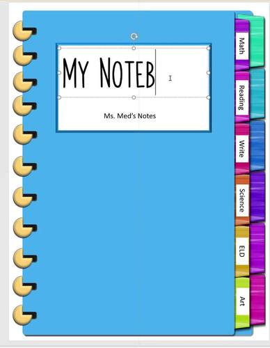 Digital Interactive Notebook Templates EDITABLE for Distance Learning