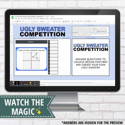 Geometric Transformations Holiday Activity by Miss Kuiper's Classroom