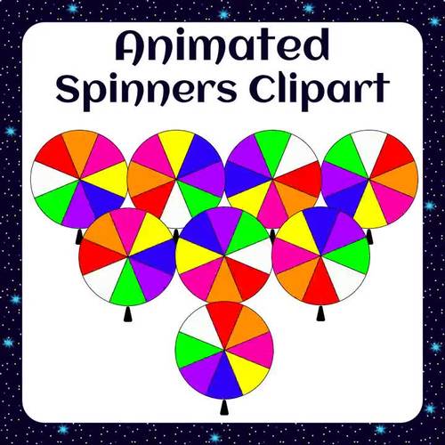 Animated GIF Spinners Clipart – 8 Colours by Colleen's Cosmic Collection
