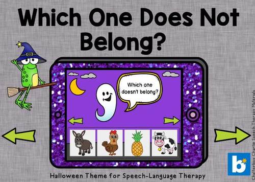 Which One Does Not Belong? Exclusionary Tasks Halloween Theme Boom Cards