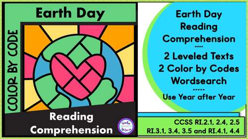 Earth Day Reading Comprehension - Color By Code by TeacherWriter