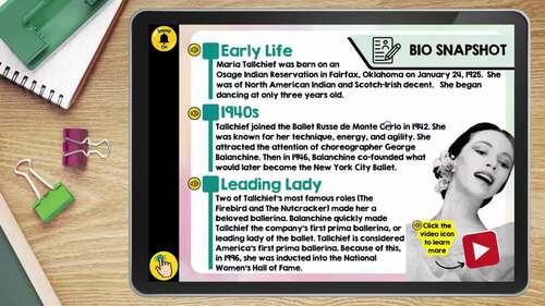 Maria Tallchief LINKtivity® (Digital Biography Activity | Research ...