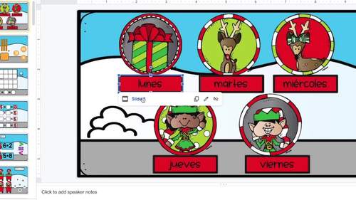 1st grade virtual morning work Week 2 December Google Slides_Spanish