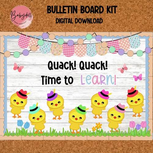 Spring March Bulletin Board Kit April Door Decor Duck Themed Classroom ...