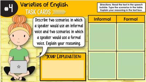 Digital Grammar Activities - Varieties of English (L.5.3B) Informal vs ...