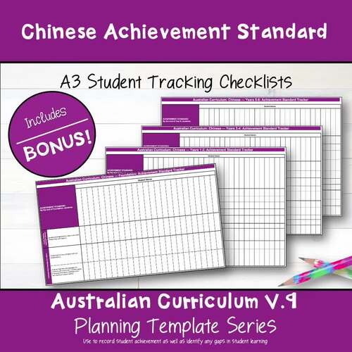 V9 Australian Curriculum CHINESE ACHIEVEMENT STANDARDS Bundle Pack - F ...