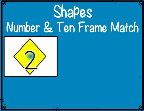 Shapes Themed 0-25 Number, Ten Frame & Number Word Match | TPT