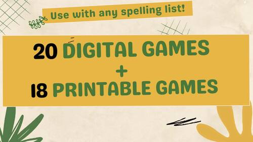 Spelling Games for Any Word List | Digital & Printable | Dyslexia-Friendly