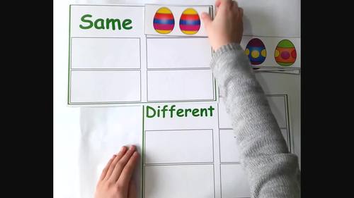 Easter Eggs Speech Therapy Activity Same or Different Sorting Autism Set 1