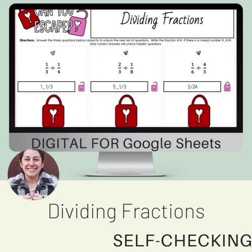 Dividing Fractions: Escape Room (Valentine's Day Edition) by Math with ...