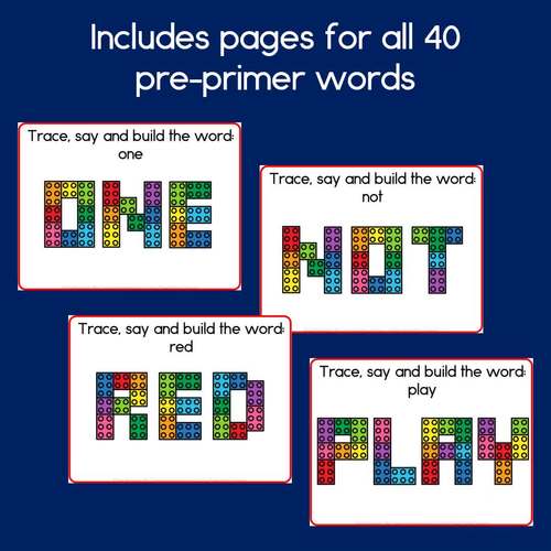 Sight Words STEM with Building Bricks | Blocks Task Card Bundle | TPT