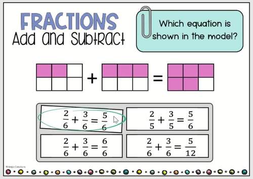Add and Subtract Fractions and Mixed Numbers Boom Cards - 4th Grade ...
