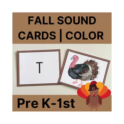 Fall Beginning Sound Cards | Color Format | Pre K- 1st Grade | Centers ...