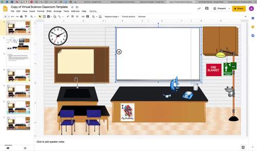 Virtual Science Lab Classroom Customizable Template by Science With Mrs Lau