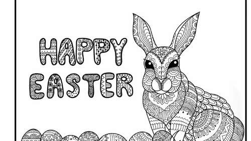 Happy Easter ZenTangle Doodling Coloring Book|Happy Easter Animal ...