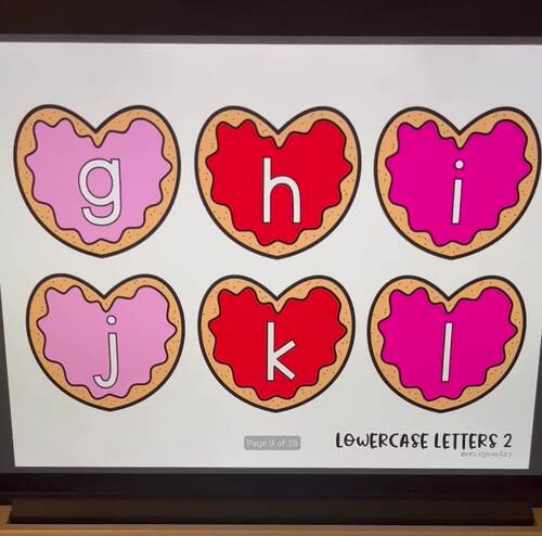 Valentine Cookie Letters Sort & Game Literacy Center by Mrs Ellementary