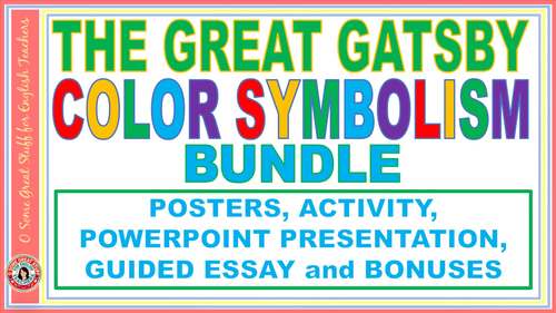 The Great Gatsby Color Symbolism Lesson PowerPoint and Activities Bundle