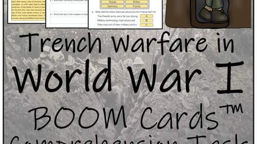 Trench Warfare in World War I BOOM Cards™ Comprehension Activity 5th ...
