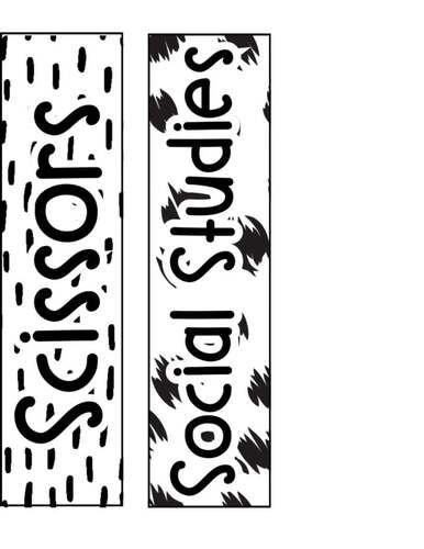 Black and White Rolling 10 Drawer Rolling Cart Labels with Editable Labels